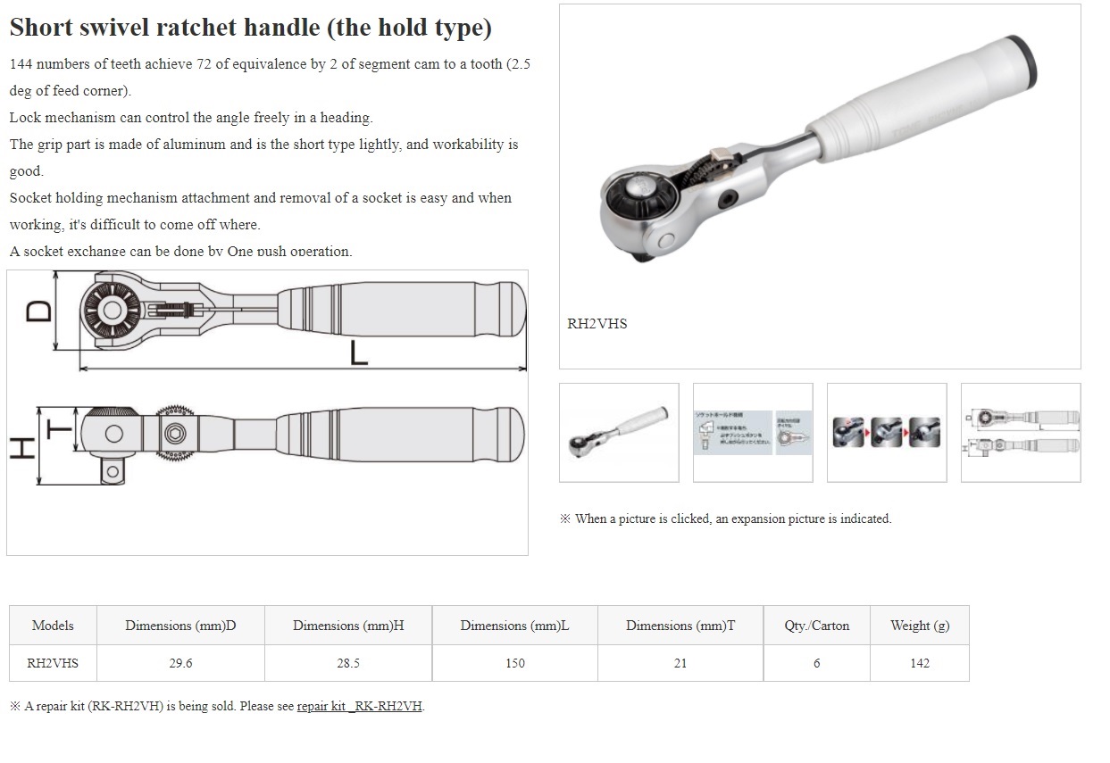 Ichiban Precision Sdn Bhd - Tone - Tone Ratchet handle (the hold type), Short swivel ratchet ...